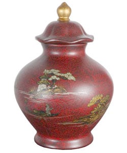 Handmade Red Temple Porcelain Jar (China) - Bed Bath & Beyond - 1598287