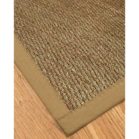 Natural Area Rugs Handcrafted Mayfair Natural Seagrass Rug - Black ...