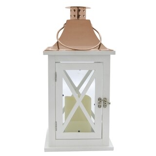 Three Hands Gold Metal Lantern with LED Candle - Bed Bath & Beyond ...
