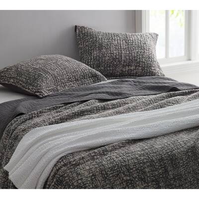 BYB Pewter Filter-Stonewashed Cotton Quilt Set - Overstock - 16047203
