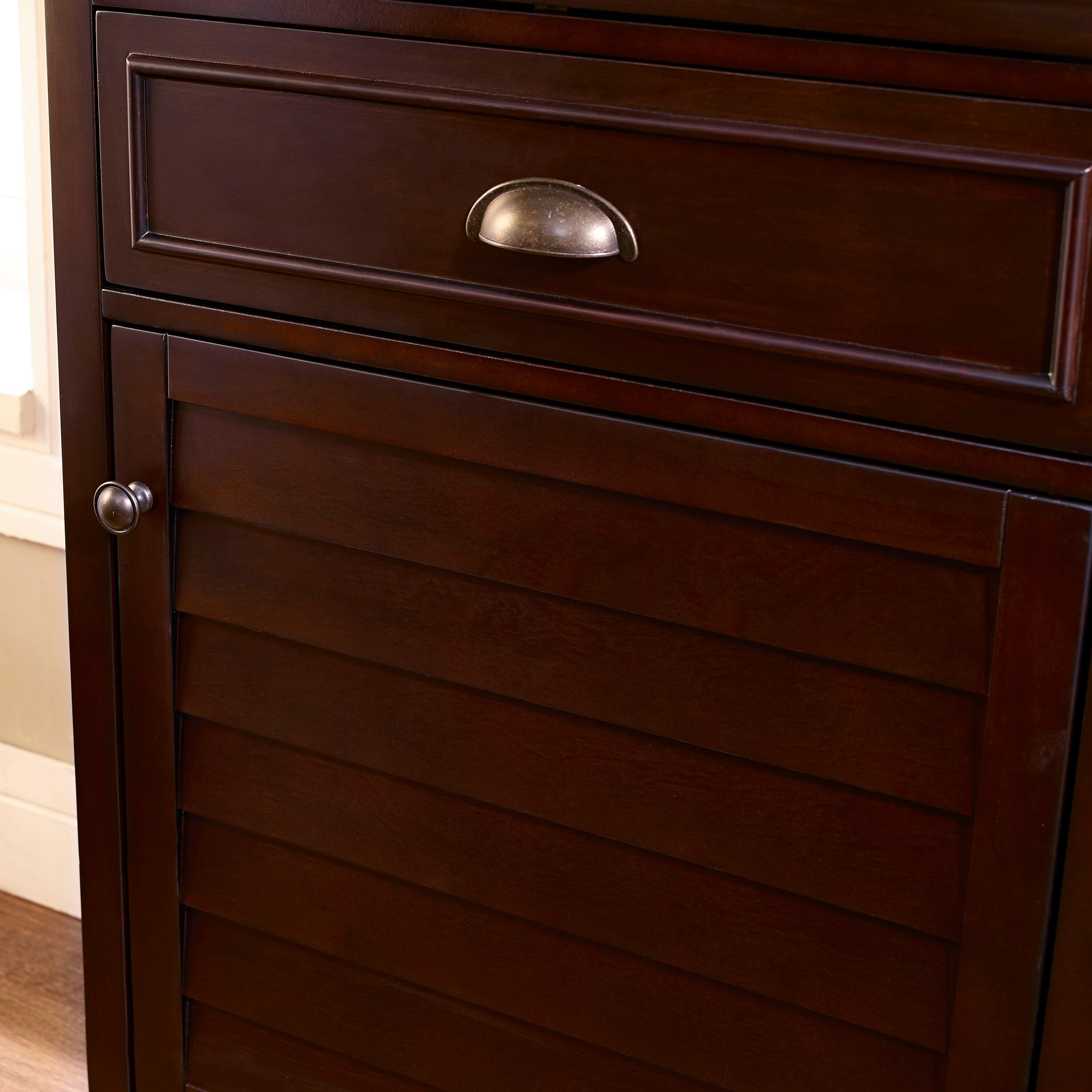 Lydia tall cabinet in espresso store
