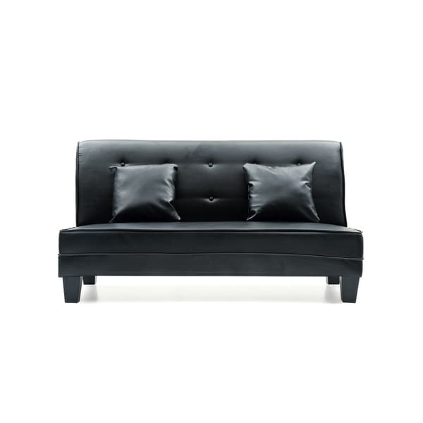 Faux leather armless loveseat store
