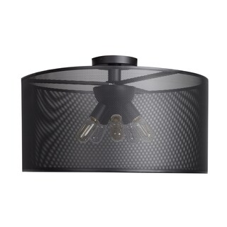 Epic LED 24-inch Black Round Semi Flush - Bed Bath & Beyond - 16048817