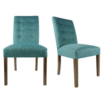 Straight Back Style KEY-LARGO Upholstered Fabric Dining Chair with ...