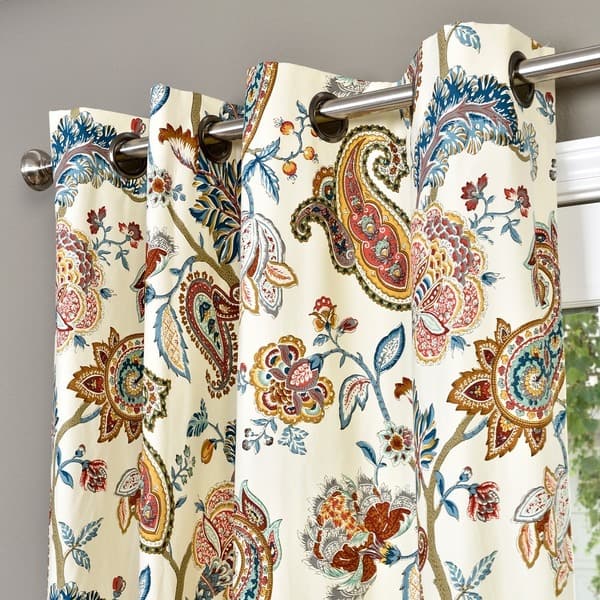 Lambrequin Boho Paisley Cotton Curtain Panel - On Sale - Bed Bath ...
