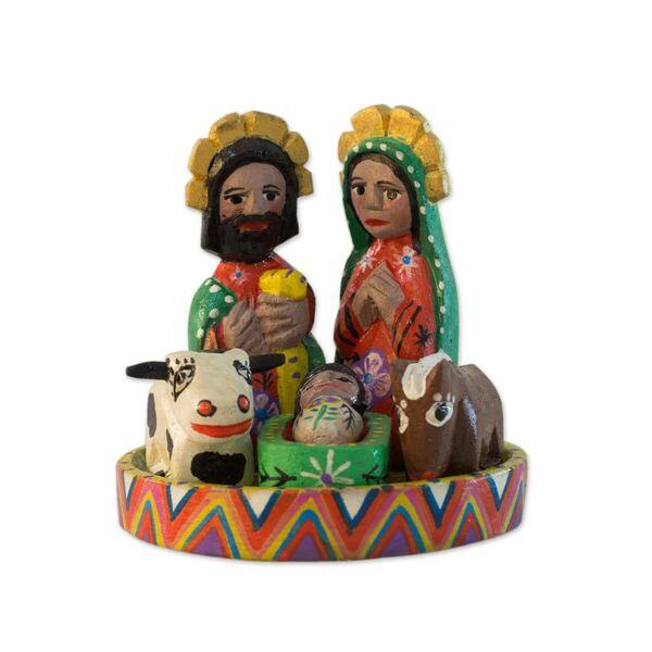 Wood Nativity Scene, 'Petite Christmas' (Set of 7) (Guatemala) - 0.5" H ...