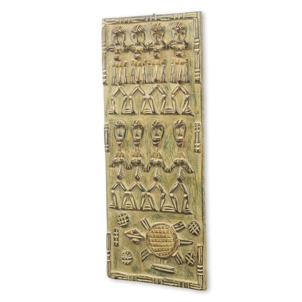 Handmade African Relief Panel, 'Balase Dogon Board' (Ghana) - Brown ...