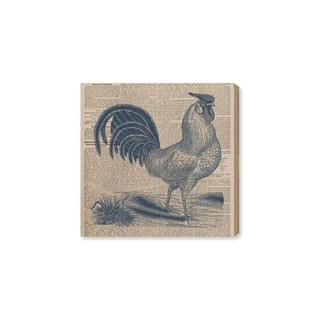 Oliver Gal 'Rooster Newspaper' Animals Wall Art Canvas Print - Gray ...
