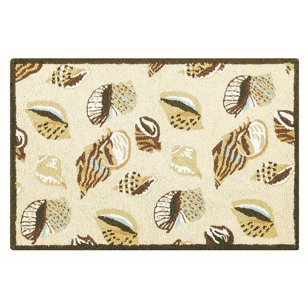 Gold Coast Shells Wool Hooked Rug (2' x 3') - 2' x 3' - Bed Bath ...