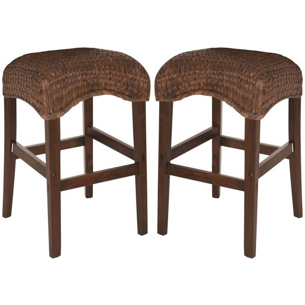 Montgomery Rattan Woven Backless Bar Stools (Set of 2) - Bed Bath ...