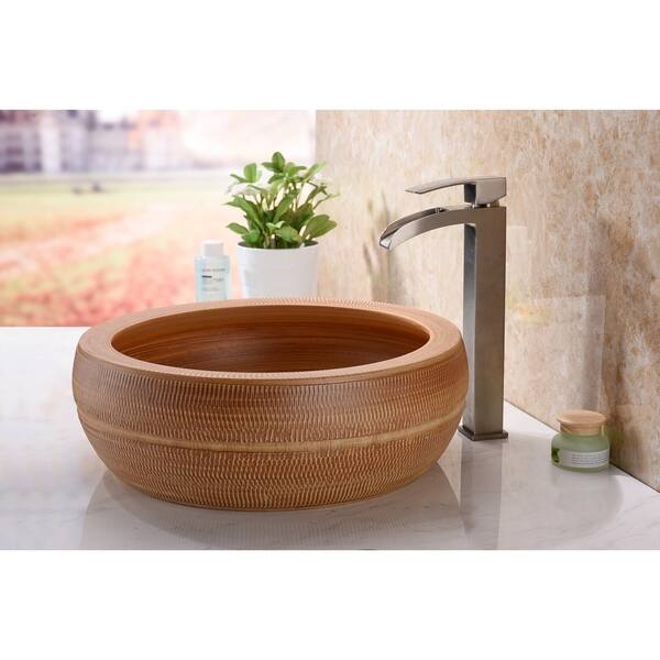 ANZZI Regalia Series Vessel Sink in Styled Chestnut - Bed Bath & Beyond ...