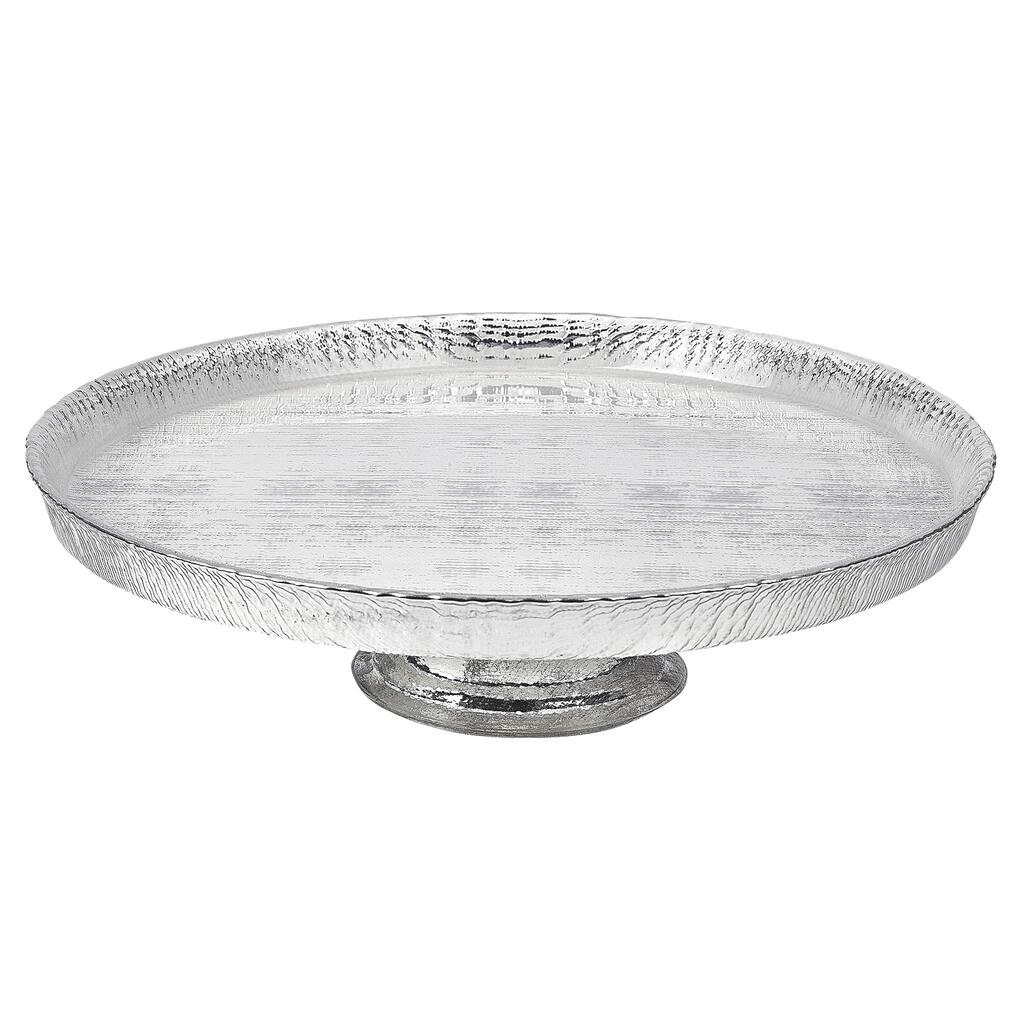 Tuscany Silver Decor Glass Cakeplate - Overstock - 16288651