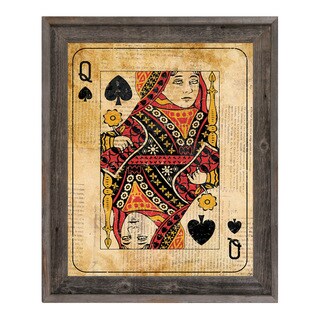Vintage Queen Playing Card Framed Canvas Wall Art - Bed Bath & Beyond ...