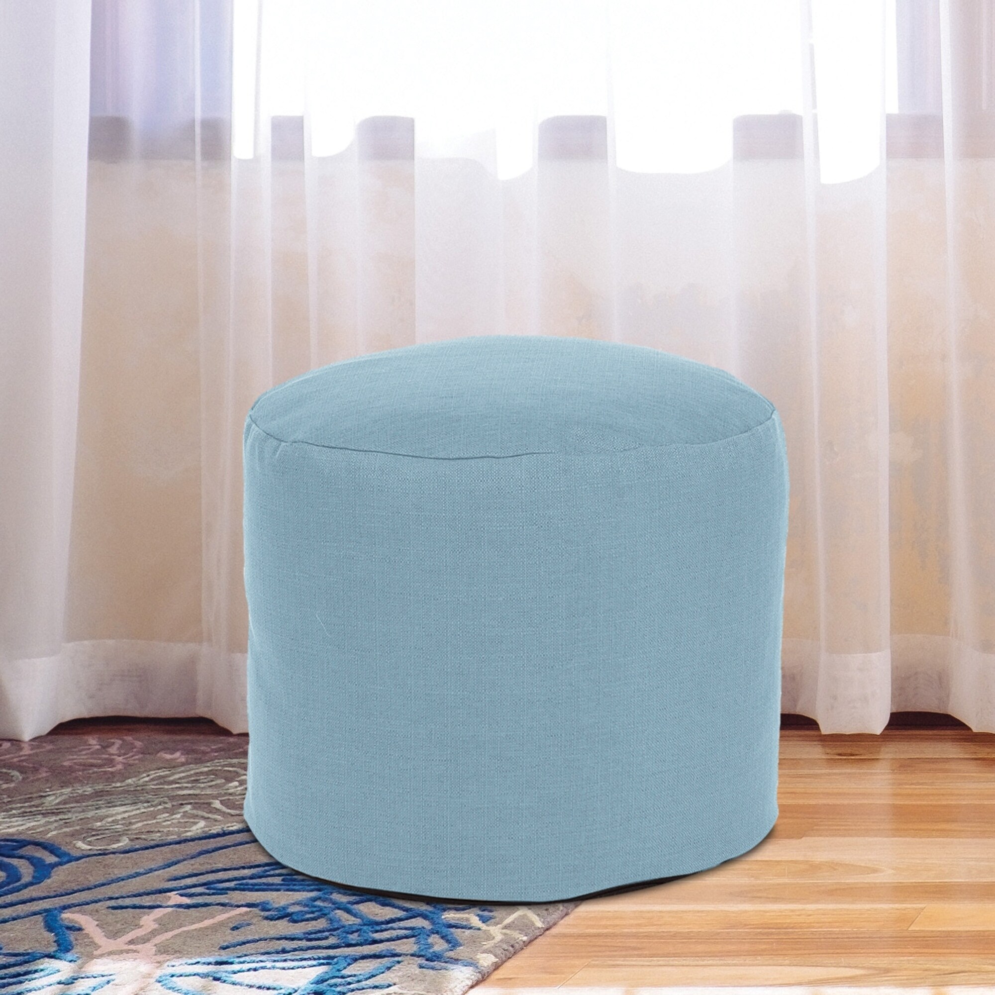 Light blue pouf ottoman store