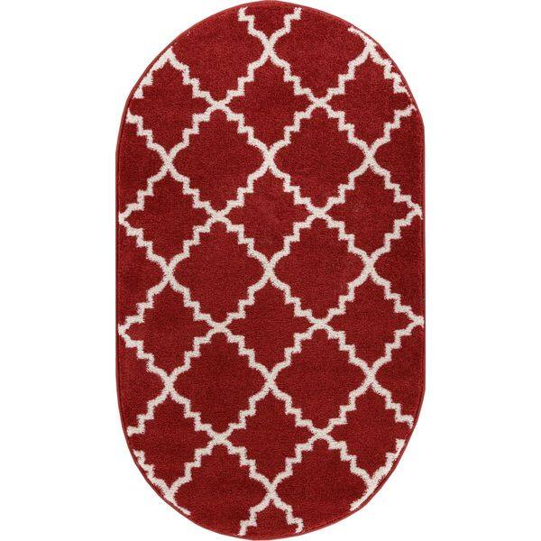 Well Woven Ellie Modern Bold Trellis Diamond Pattern Burgundy Oval Rug ...