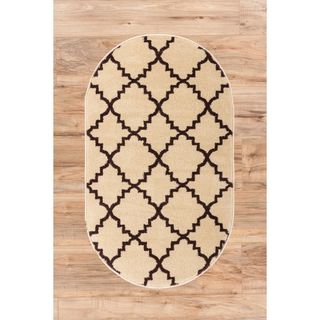 Well Woven Ellie Modern Bold Trellis Diamond Pattern Ivory Oval Rug - 2 ...