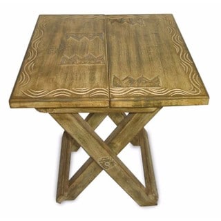 Handmade Wood Folding Table, 'Picnic Time' (Ghana) - Bed Bath & Beyond ...