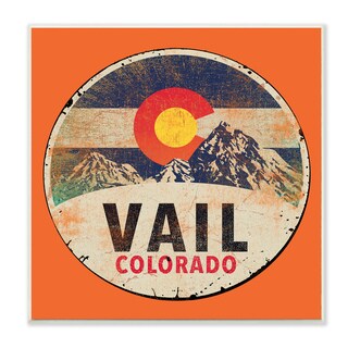 Stupell Vail Colorado Vintage Sign Wall Plaque Art - 12 x 12 - Bed Bath ...