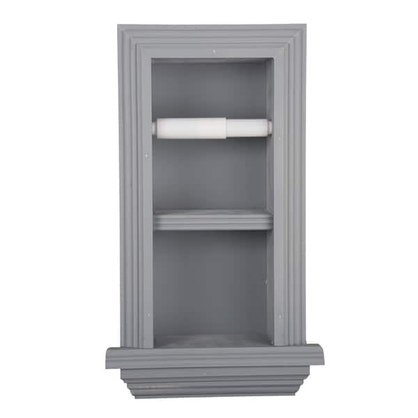 Solid Wood Recessed in wall Bathroom Double Toilet Paper Holder with ...