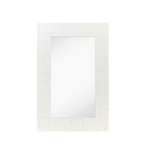 Majestic Contemporary Accent Mirror with White Lacquer Frame ...