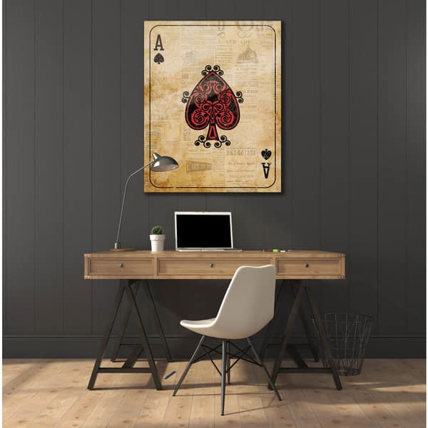 Vintage Ace Red Playing Card Wall Art Glass Print - Bed Bath & Beyond ...