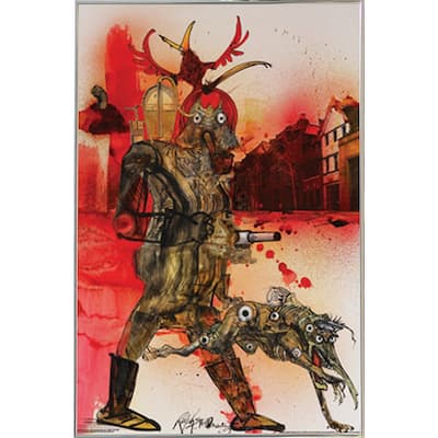 Ralph Steadman - Hell Hound Fahrenheit 451 Poster in a Silver Metal ...
