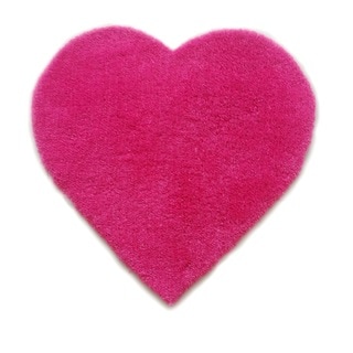 Hand Tufted Heart Shaped Pink Shag Area Rug - Bed Bath & Beyond - 16372345