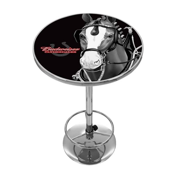 Budweiser Chrome Pub Table - 27.375" x 27.375" x 42" - Bed Bath ...