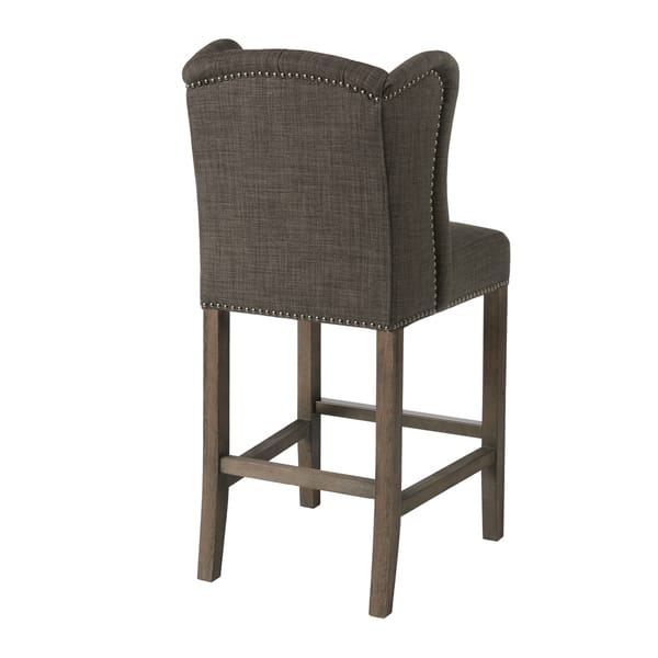 Madison Park Lydia Charcoal Tufted Wing Counter Stool - 19.75"W x 21.5 ...