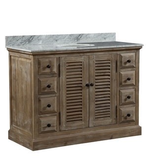 Carrera White Top 48-inch Rustic-style Single-sink Bathroom Vanity ...