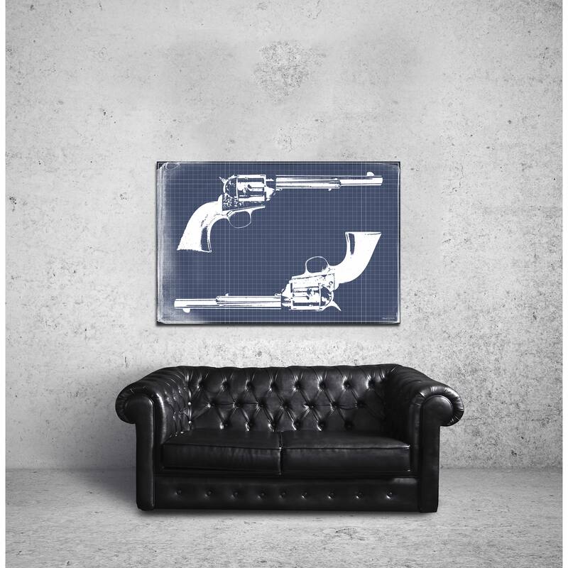 Maxwell Dickson 'Western Revolvers' Modern Canvas Wall Art - Overstock ...