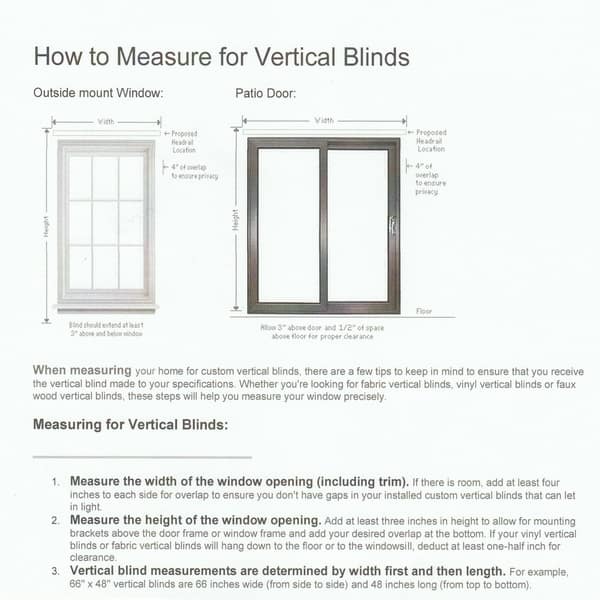 Beige Textured Vinyl Vertical Blind 60" L x 36" to 90" W, CORDLESS ...