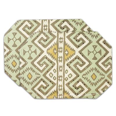 Aztec Print Vinyl Placemats (13"x18") Sets of 2 - Overstock - 16405445