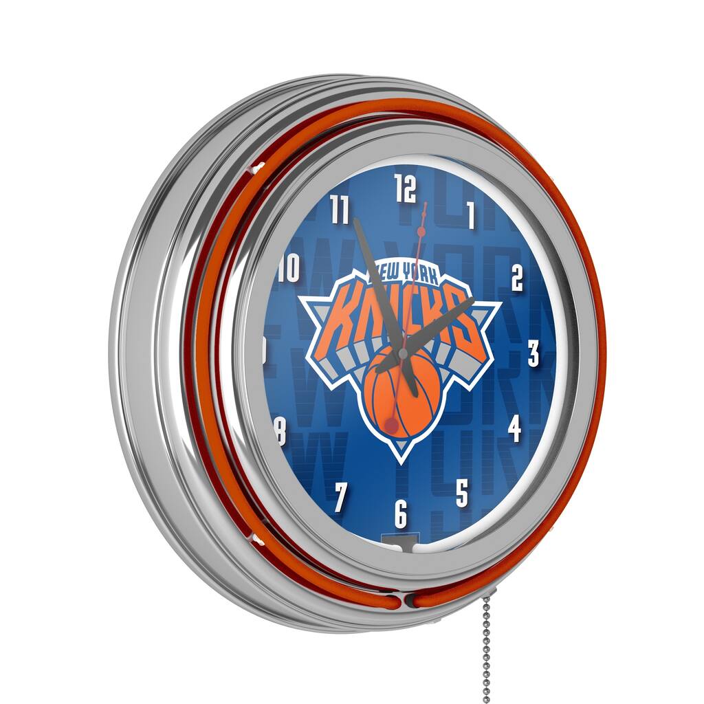 NBA Chrome Double Rung Neon Clock - City - 14.5" x 14.5" x 3 ...