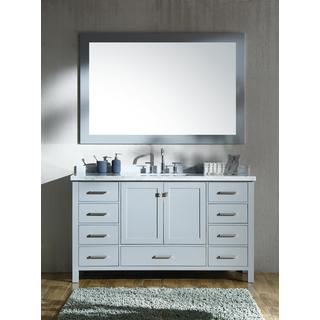 Ariel Cambridge Grey Wood 61-inch Rectangle Single Sink Vanity Set ...