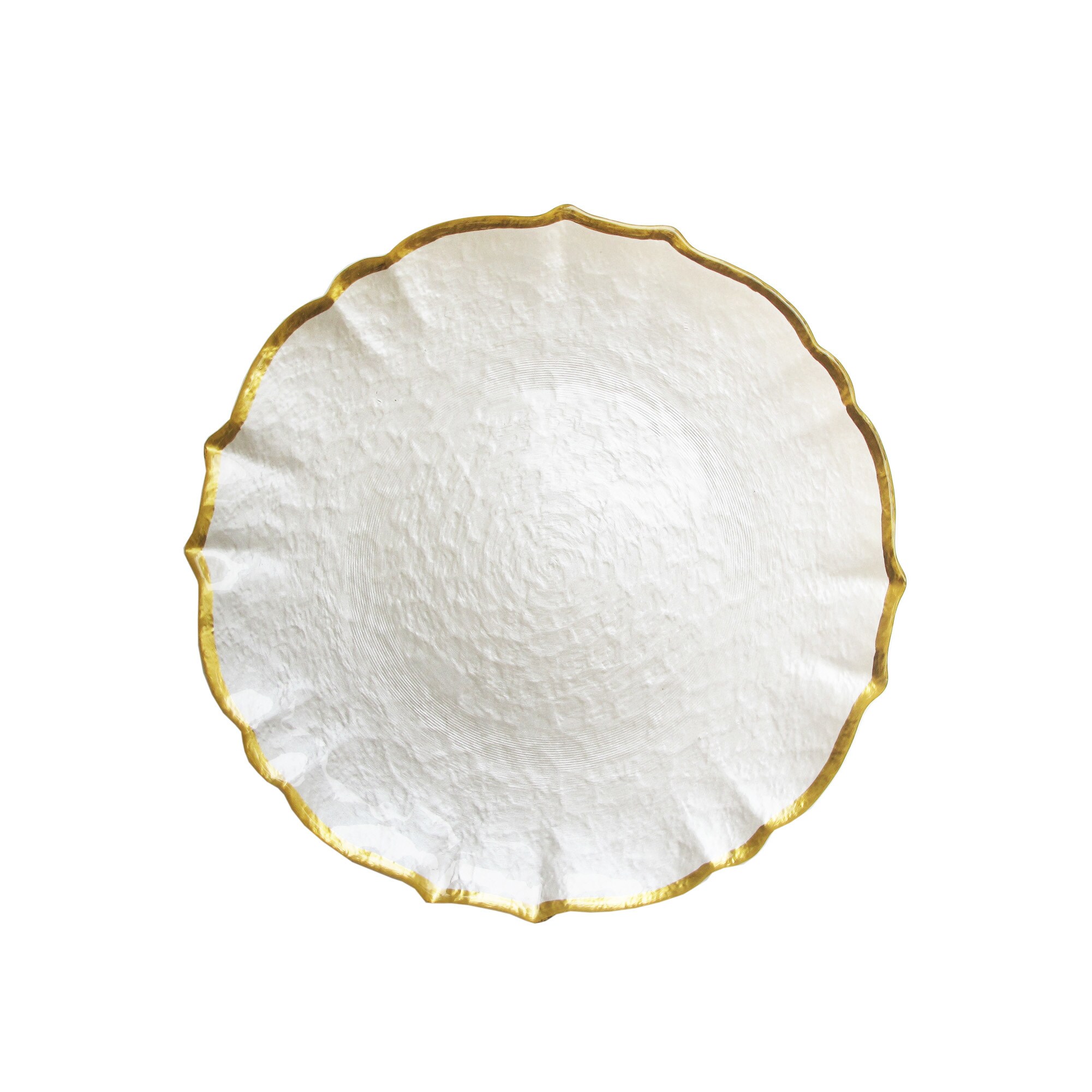 Round Gold Border Glass Charger Plate - Bed Bath & Beyond - 33494452