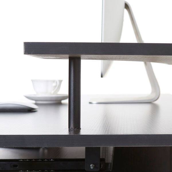 Integrated Melamine Board Computer Desk with Drawers Black - Bed Bath ...