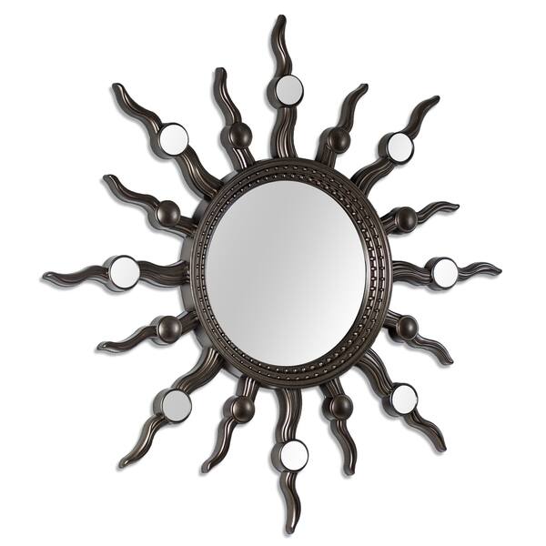 DISCONTINUED - Pewter Celestial Sunburst Decorative Framed Wall Mirrors ...