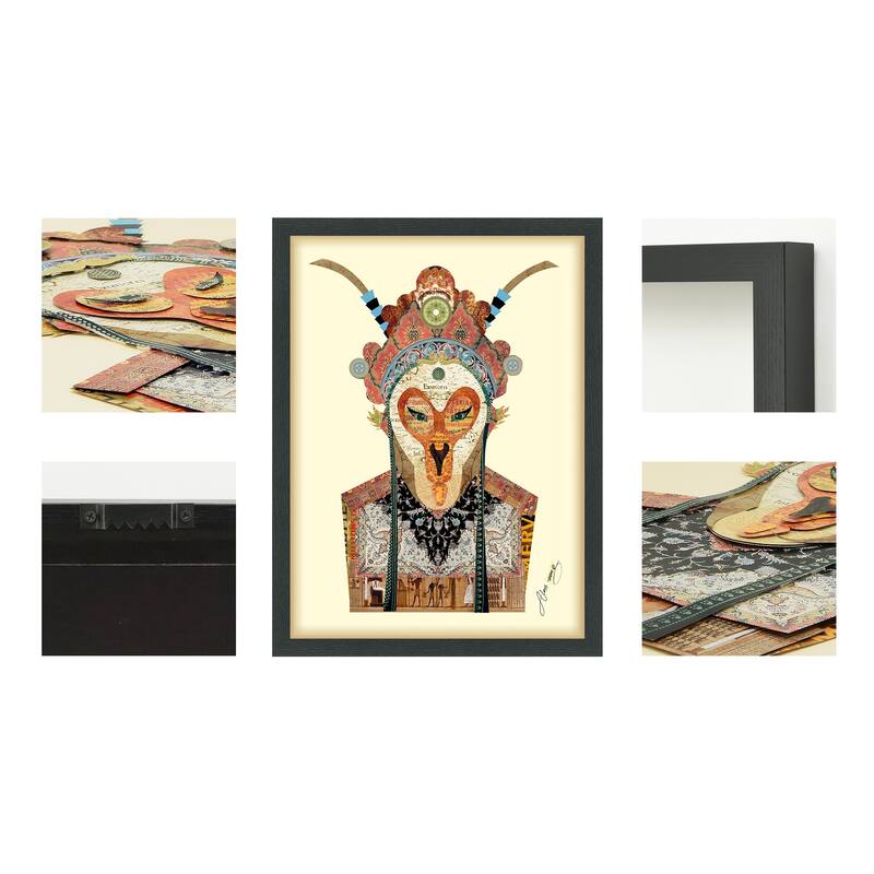"Beijing Opera Mask 1" Alex Zeng's dimensional collage, under glass & a ...