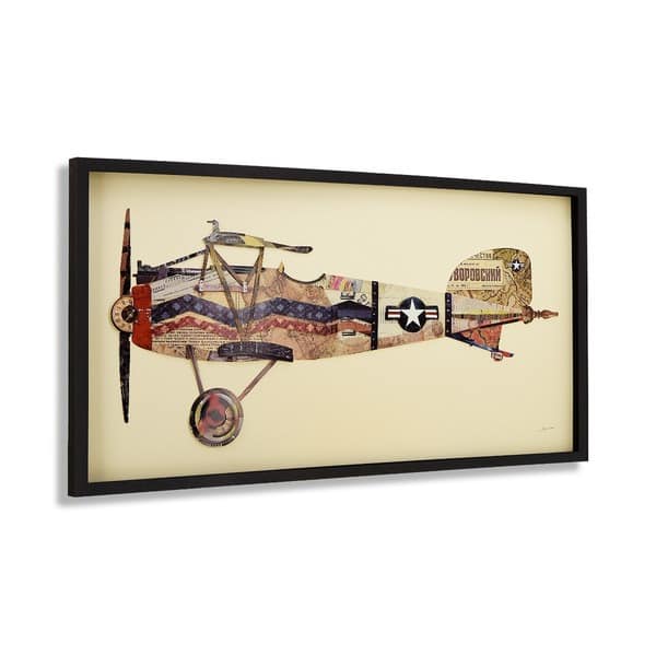 Empire Art "Antique Biplane #3" Alex Zeng's dimensional collage, under ...