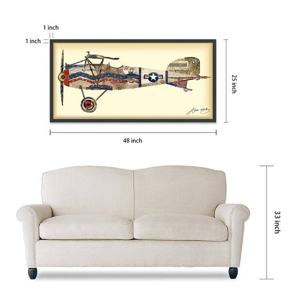 Empire Art "Antique Biplane #3" Alex Zeng's dimensional collage, under ...