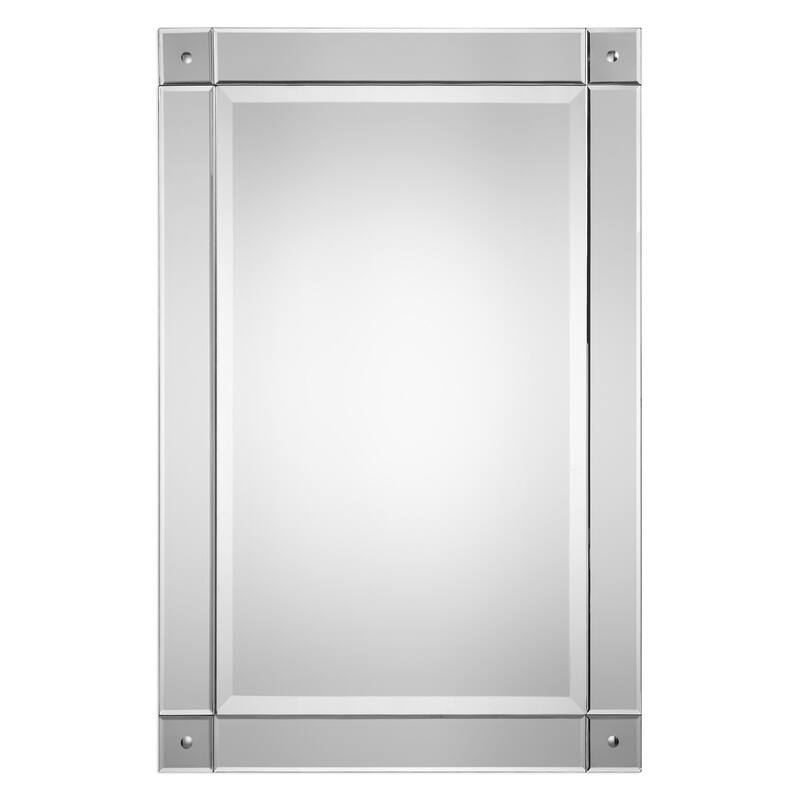 Silver Orchid Bowers Rectangular Mirror - 24x36x1 - Overstock - 16624466