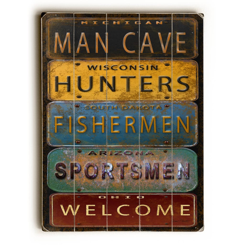 Man Cave License Plates - Wall Decor by Jean Plout - Overstock - 16625010