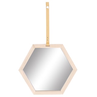 Harlan 16-inch x 14-inch Large Hexagon Mirror - Natural - Bed Bath ...