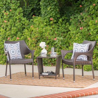 Jenning Outdoor 3-Piece Wicker Stacking Chair Chat Set by Christopher ...