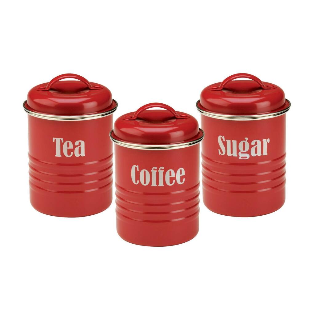 Typhoon Vintage Kitchen Red Storage Canisters - Set of 3 - Overstock ...