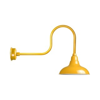 12" Dahlia LED Barn Light with Industrial Arm in Yellow - Bed Bath ...