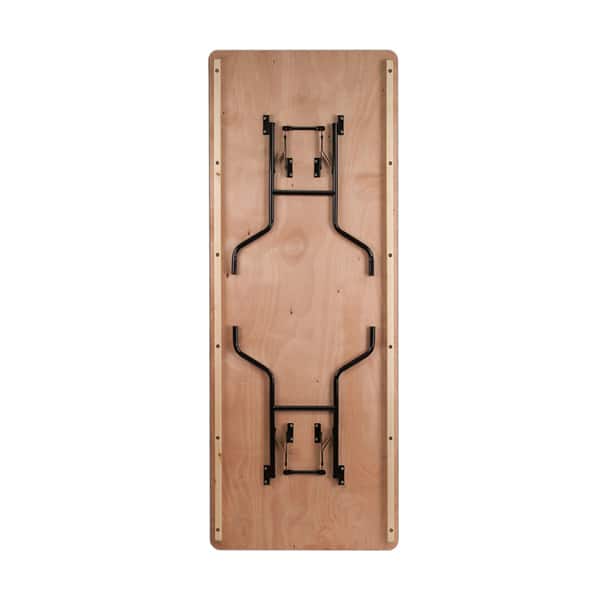 Offex 36" x 96" Rectangular Wood Folding Banquet Table with Clear ...