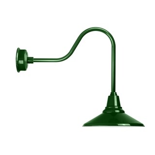 18" Calla LED Barn Light with Sleek Arm in Vintage Green - Bed Bath ...