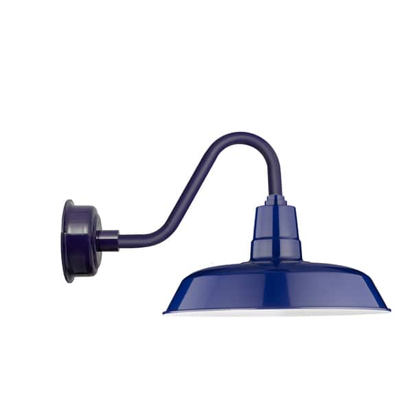 18" Oldage LED Barn Light with Vintage Arm in Cobalt Blue - Bed Bath ...